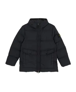 Stone Island Hooded Down Jacket - Blue