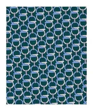 FERRAGAMO Gancini Links Print Silk Neck Tie