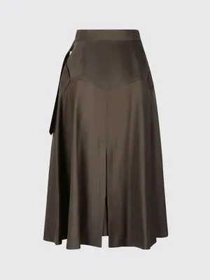Burberry Belted Twill Midi Skirt