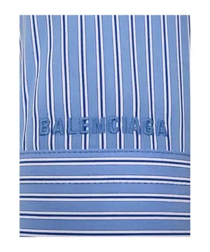 Balenciaga Striped Cropped Shirt - Blue/navy Blue