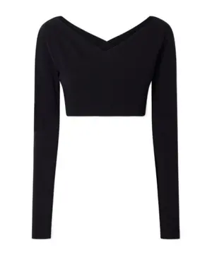 Alaïa Cotton-blend Stretch-crepe Cropped Top