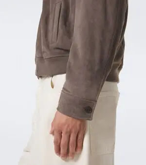 FRAME Suede Blouson Jacket - Beige