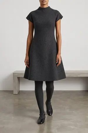 JIL SANDER Mock-neck A-line Mini Dress - Gray