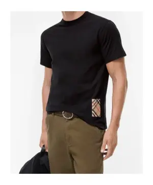Burberry Check Label Crewneck T-shirt