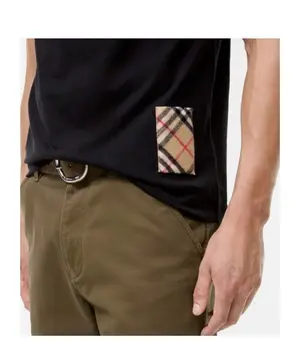 Burberry Check Label Crewneck T-shirt