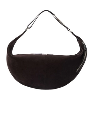 LEMAIRE Quiver Clip Large Suede Shoulder Bag - Brown