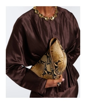 JOSEPH Bean Snake-effect Leather Shoulder Bag
