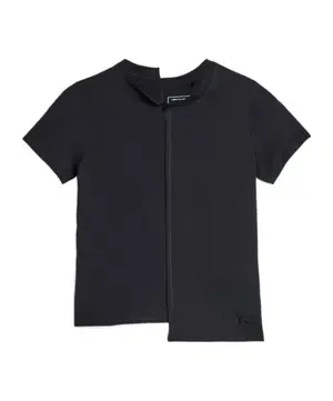Y3 Fitted Short Sleeve Tee With Asymmetrical Hem