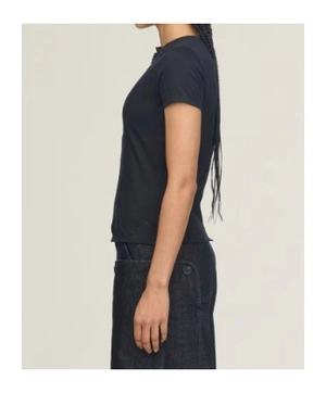 Y3 Fitted Short Sleeve Tee With Asymmetrical Hem