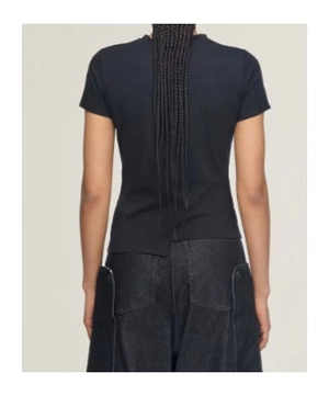 Y3 Fitted Short Sleeve Tee With Asymmetrical Hem