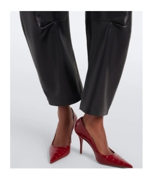 NILI LOTAN Leather Barrel-leg Pants