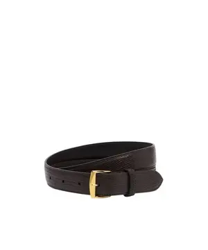 NILI LOTAN Snake-effect Leather Belt - Brown