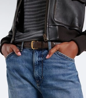 NILI LOTAN Snake-effect Leather Belt
