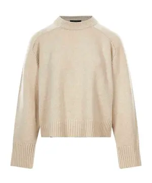 Soeur Ribbed Crew-neck Sweater - Nude