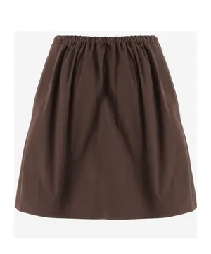 Miu Miu Washed Gabardine Flared Skirt