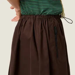 Miu Miu Washed Gabardine Flared Skirt