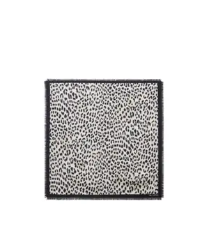 NILI LOTAN Leopard Print Silk Scarf - Black