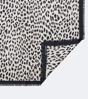 NILI LOTAN Leopard Print Silk Scarf