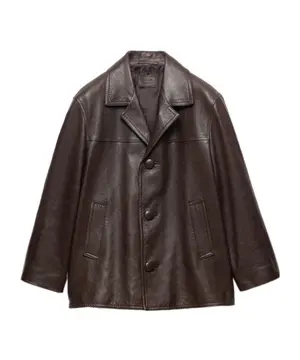 Prada Nappa Leather Caban Jacket