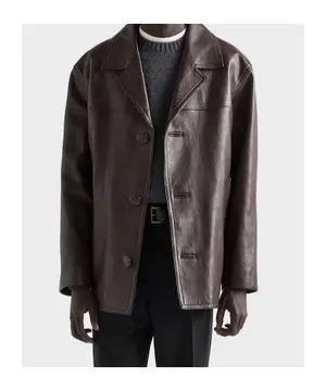 Prada Nappa Leather Caban Jacket