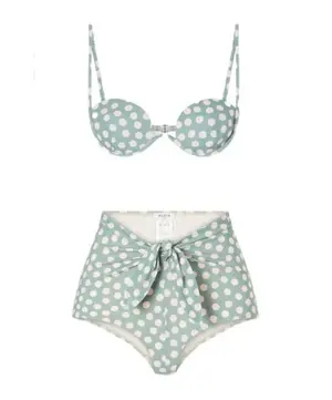 Alaïa Polka Dot Bikini Set - Green