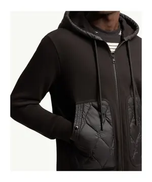 Moncler Diamond Quilted Cotton Blend Zip-up Hoodie