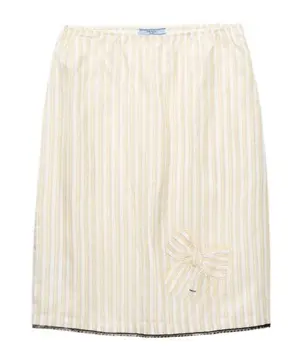 Prada Striped Skirt With Appliqu