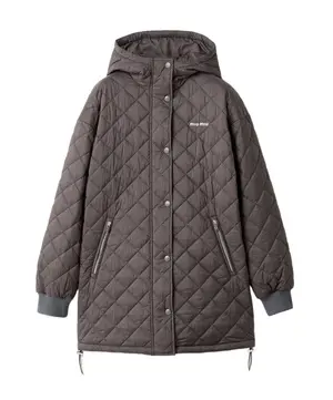 Miu Miu Hooded Padded Jacket - Hematite