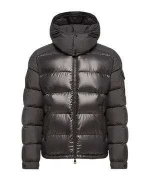 Moncler Maya Logo Patch Puffer Jacket - Black