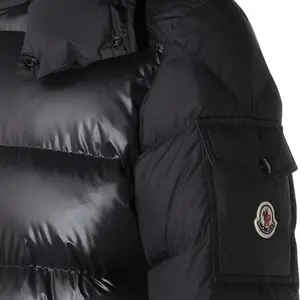Moncler Maya Logo Patch Puffer Jacket - Black