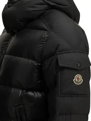 Moncler Maya Logo Patch Puffer Jacket - Black