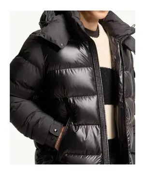 Moncler Maya Logo Patch Puffer Jacket - Black