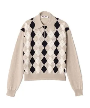 Miu Miu Cashmere Polo Sweater - Light Brown