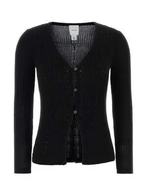 Calvin Klein Pointelle Rib Cardigan - Black