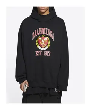 Balenciaga Logo-print Hoodie - Black
