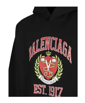 Balenciaga Logo-print Hoodie - Black