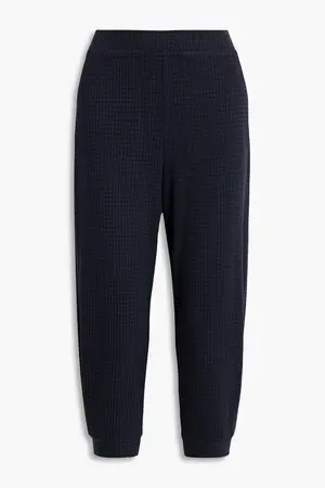 Tibi Camille Cropped Checked Jacquard-knit Tapered Pants