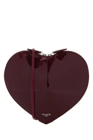 Alaïa Burgundy Leather Le Coeur Crossbody Bag - Red