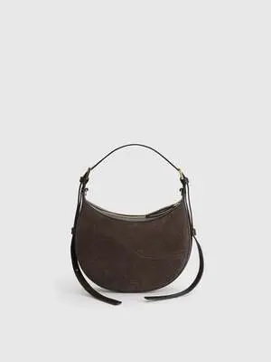 ATP ATELIER Silea Suede/leather Mini Hobo Bag - Walnut