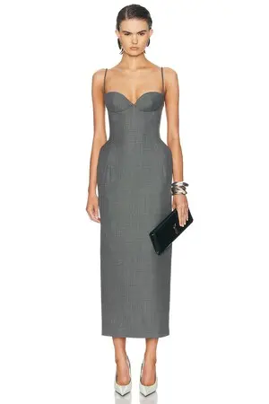 Magda Butrym Wool Bustier Midi Dress