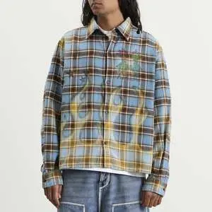 Amiri Ma Quad Flames Flannel Shirt