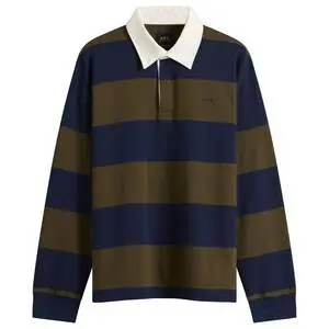 A.p.c. Isaac Block Stripe Rugby Shirt - Dark Navy