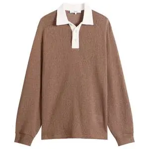 PALMES Knitted Rugby Shirt - Brown