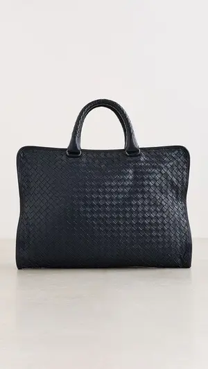 Shopbop Bottega Veneta Intrecciato Calfskin Briefcase - Blue