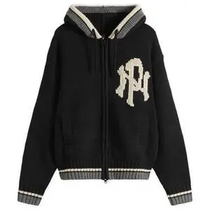 NO PROBLEMO Nyp Varsity Zip Through Knit - Black