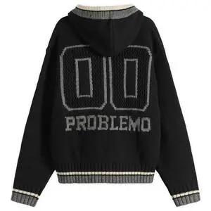 NO PROBLEMO Nyp Varsity Zip Through Knit