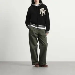 NO PROBLEMO Nyp Varsity Zip Through Knit