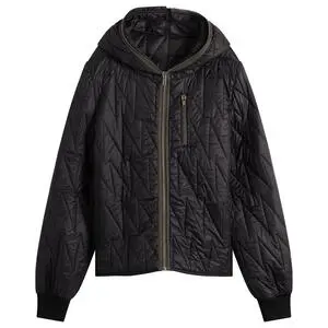 Rick Owens Quilted Zip-up Jacket With Hood