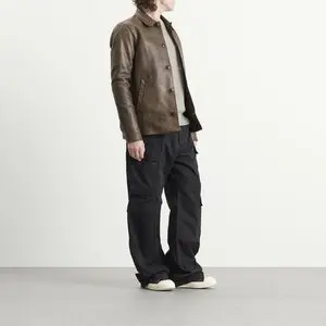 Rick Owens Buttoned Leather Brad Jacket