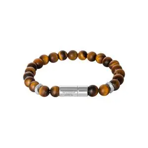 Tateossian Silver And Tiger Eye Beaded Bracelet - Silver/brown